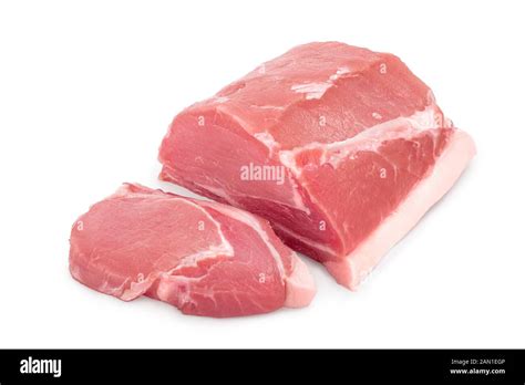 Raw Pork Meat Isolated On White Background Stock Photo Alamy