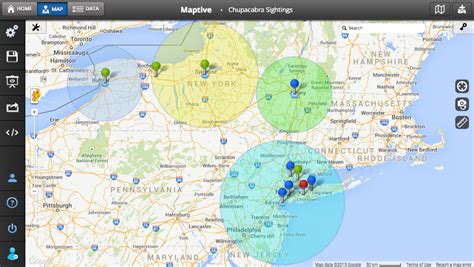 draw a radius on a map radius tool maptive