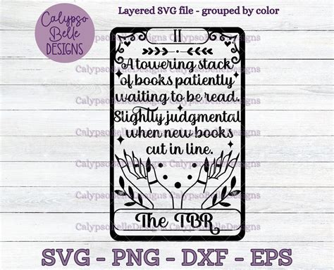 The Tbr Tarot Card Svg Reader Svg Smut Svg Dark Romance Book Svg