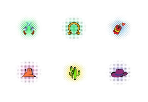 Wild West Comics Icons By Yulia Ryabokon Wild West Comics Cartoon