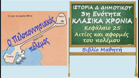 Ιστορία Δ΄ δημοτικού Κλασικά χρόνια Κεφάλαιο 25 Αιτίες και αφορμές