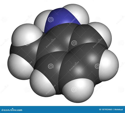 O Toluidine Molecule 3d Rendering Flat Molecular Structure With