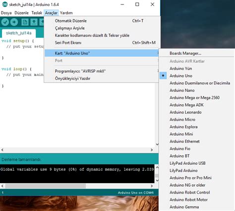 projelerle arduino arduino ide arayüz tanıtımı