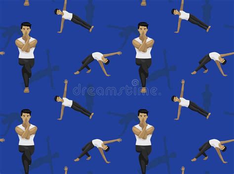 Yoga Eagle Pose Cartoon Vector Illustration Monochrome Stock Vector