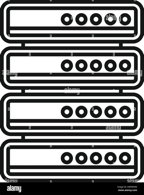 Server Data Equipment Icon Outline Vector Computer Storage Hardware
