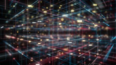 Digital Data Network Connection In Digital Cyberspace Hi Tech Technology Bokeh Background