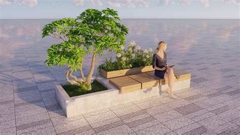 6516 Sketchup Resting Area Outdoor Exterior Model Download