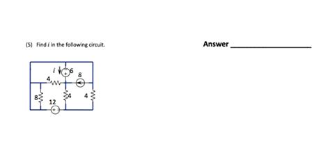 Solved Find I In The Following Circuit Using Basic KVL KCL Chegg Com