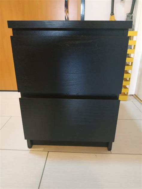 Komoda s 2 ladice crno smeđa 40x55 cm