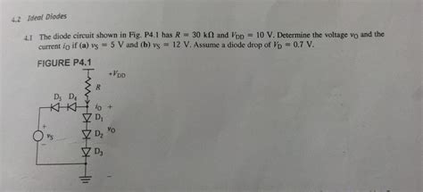 Solved The diode circuit shown in Fig P has R kΩ Chegg