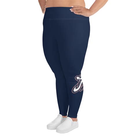 Athletic Apparatus Navy Blue Rwb Logo White Stitch V3 Plus Size Leggin