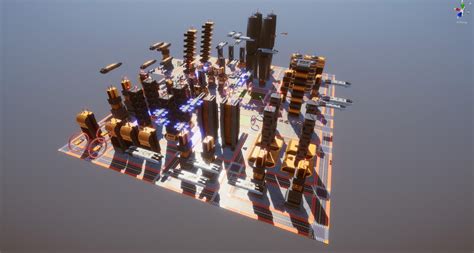 Sci Fi City Block Level Design 3d Model By Apuart