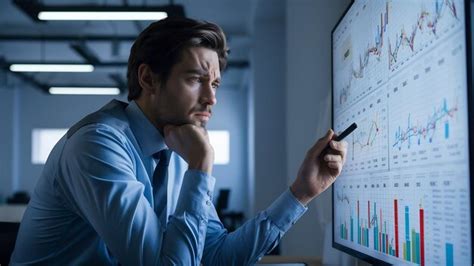 Premium Photo Pensive Employee Analyzing Statistics