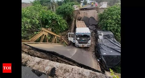 Bridge On Bahuda River Collapses In Andhra Pradeshs Srikakulam Visakhapatnam News Times Of