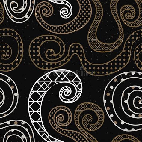 Vintage Curve Pattern With Grunge Effect Stock Vector Illustration Of
