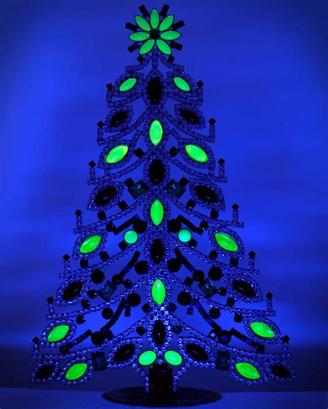 Giant Uranium Glass Czech Christmas Tree Czechchristmas