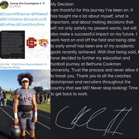 Lb Conroy Cunningham Plans To Make Difference At Bethune Cookman New Era Prep