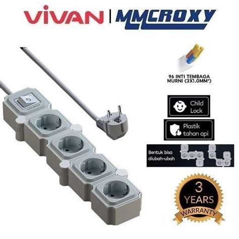Jual Vivan Vps H007a Pro Fashion 4 Stop Kontak Saklar 4 Lubang