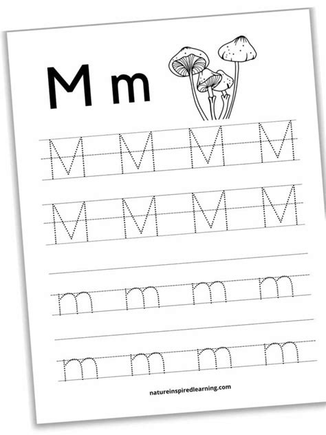 Letter M Tracing Worksheets Free Nature Inspired Learning