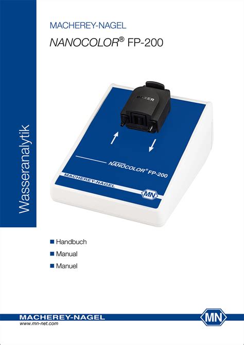 Manual For Sipper Pump NANOCOLOR FP MACHEREY NAGEL MN MACHEREY NAGEL