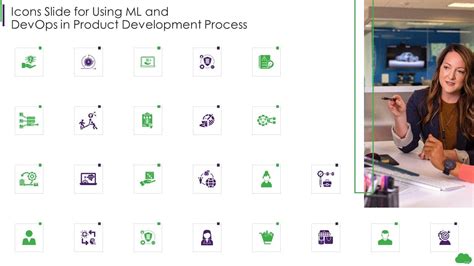 icons slide for using ml and devops in product development process