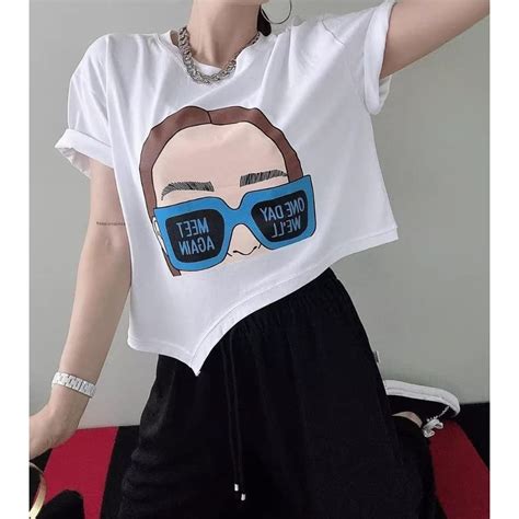 Jual Kaos Wanita Meet Again Croptop Oversize Baju Kaos Wanita Katun