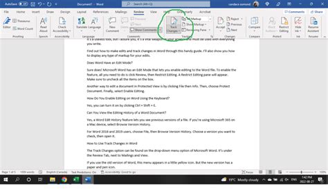 How To Make Edits And Track Changes In Word