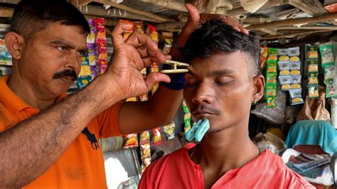 Intense Acupressure Head Massage By Street Barber Indian Massage