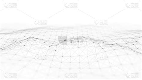 人工智能的概念。大数据可视化。白色的技术浪潮。3 D渲染。