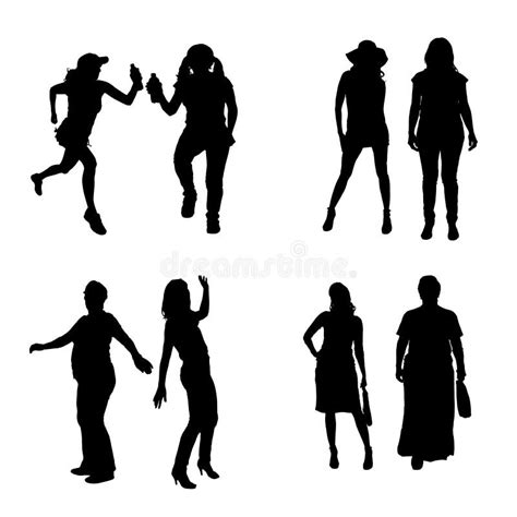 Woman Silhouettes Vector Stock Vector Illustration Of Humans 4101805