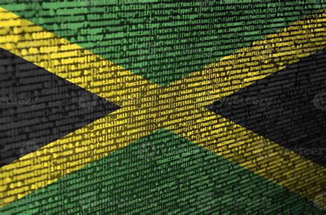 jamaica flag is depicted on the screen with the program code the