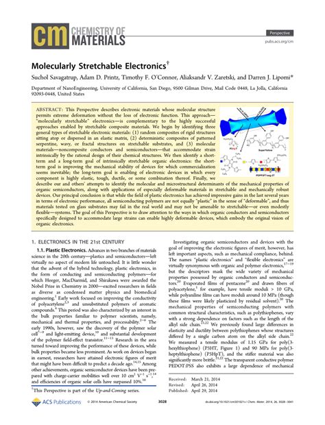 Pdf Molecularly Stretchable Electronics