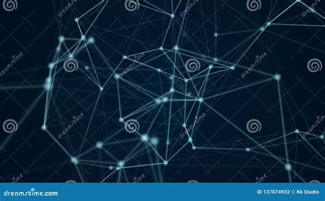Abstract Futuristic Molecule Network Structure Digital Technology Illustration Concept Stock