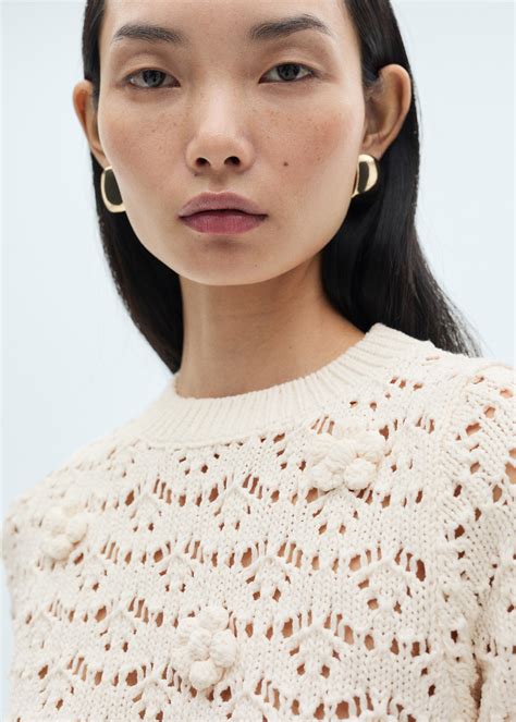 Short Openwork Knitted Sweater Women Mango Usa