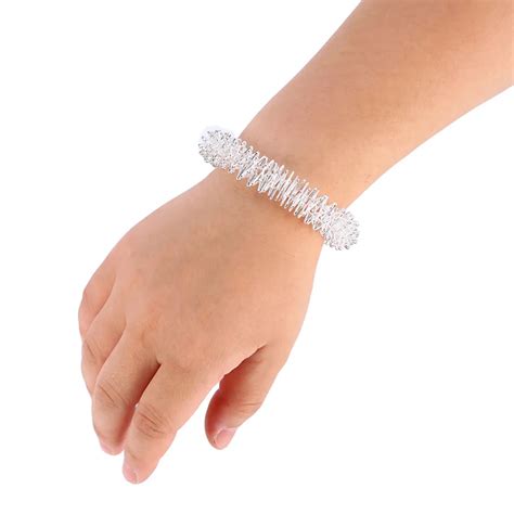 1 Pcs Stainless Steel Wrist Hand Massage Ring Acupuncture Bracelet