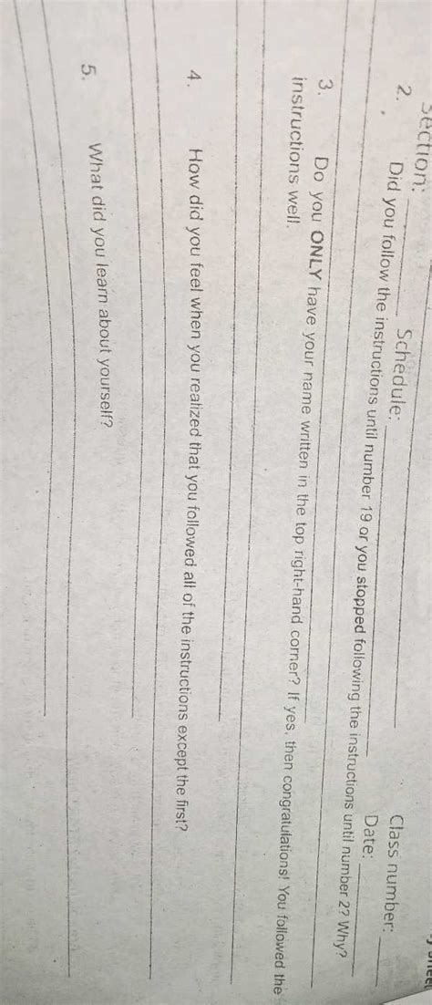 Section Schedule Class Number Did You Follow StudyX