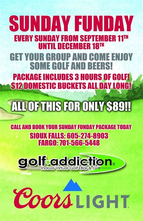 Sunday Funday Golf Package Golf Addiction Renner 3 December 2023