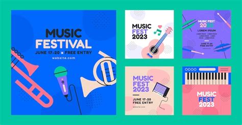 음악 축제 배너 세로 템플릿 무료 벡터