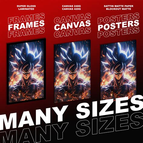 Goku Ultra Instinct Dragon Anime Fanart Premium Canvas Frame