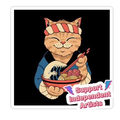Ramen Meowster Sticker For Sale By Vincenttrinidad Cute Stickers