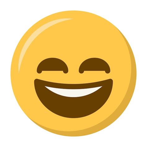 Cara Sonriente Con Ojos Grandes Y Sonrientes Icono Emoji Vector Premium