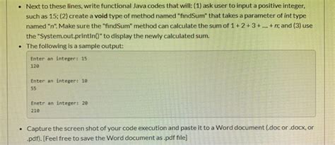 Solved Next To These Lines Write Functional Java Codes Chegg Com