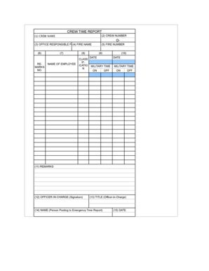 Crew Time Report Example Fill Online Printable Fillable Blank