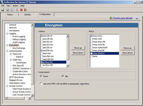 Support Configuring Ciphers In Reflection For Secure It