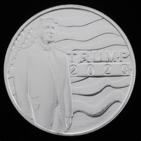 1 Oz 999 Fine Silver Trump 2020 Bullion Round Pristine Auction