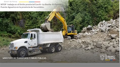 MTOP trabaja en el límite provincial Carchi La Bonita El Palmar