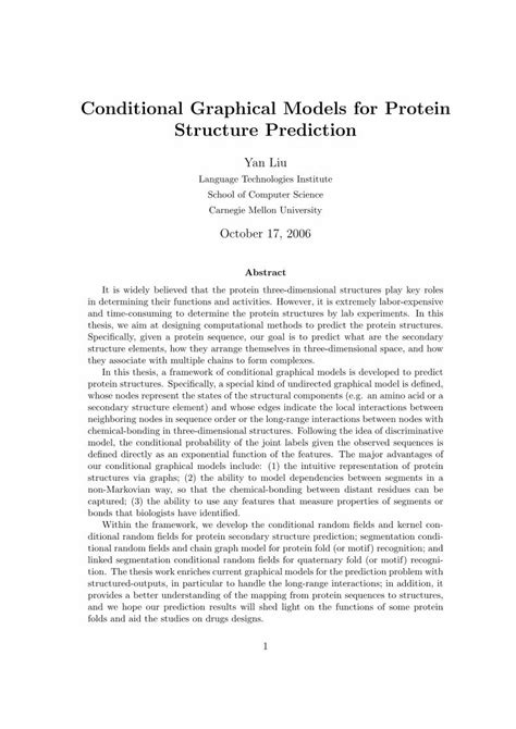 pdf conditional graphical models for protein structure