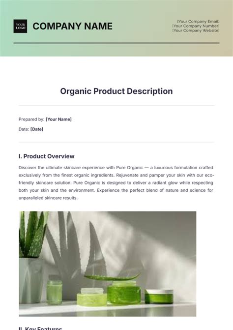Free Product Description Templates To Edit Online