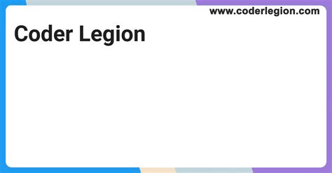 Coder Legion
