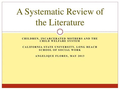 Ppt A Systematic Review Of The Literature Powerpoint Presentation